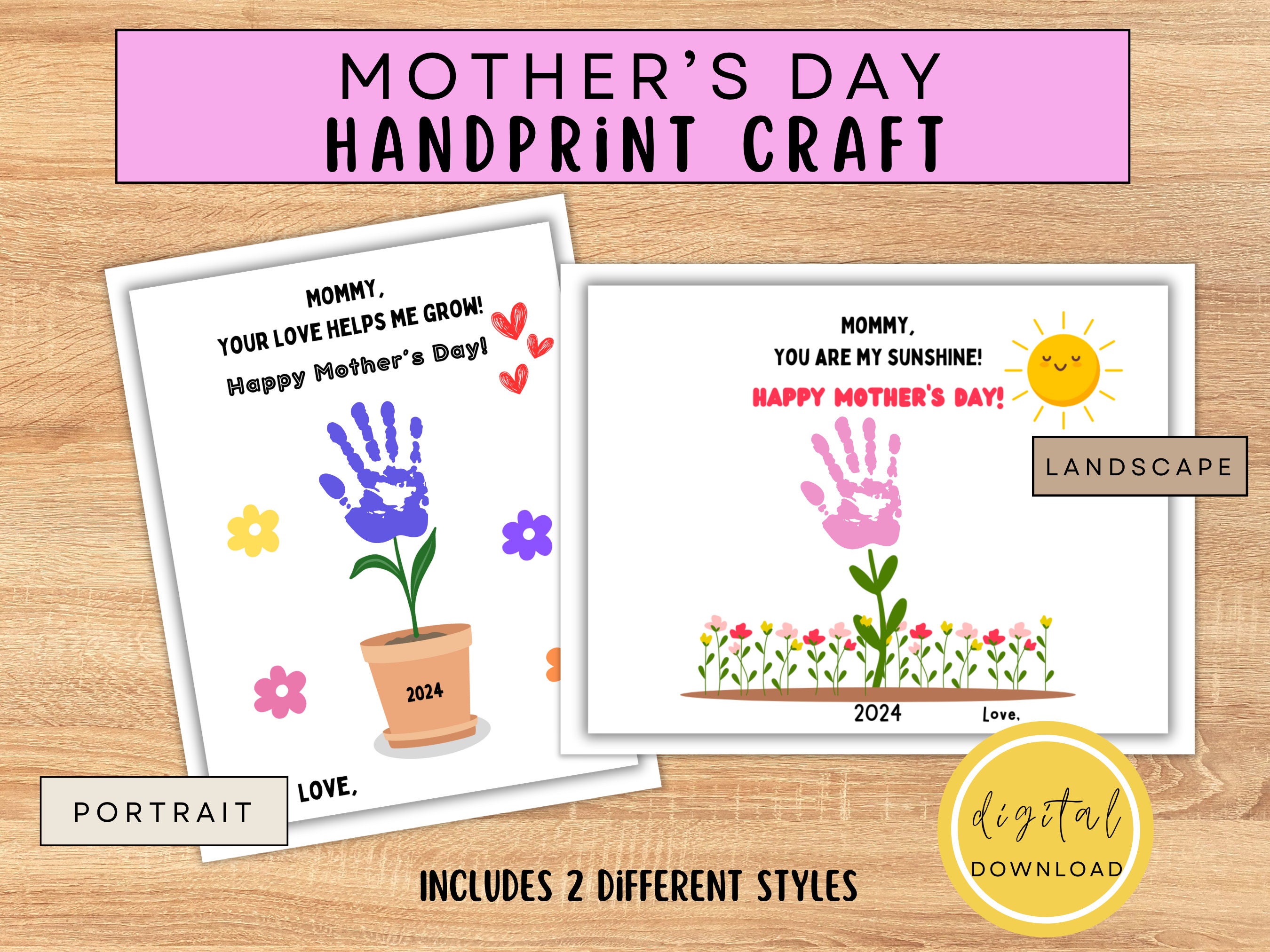 Happy Mothers Day Handprint Craft Art Child Art Activity Gift for Mom ...