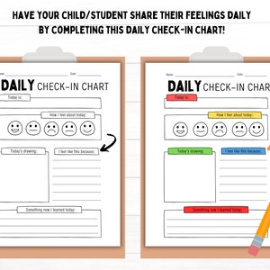 Kids Feelings Chart | Feelings Check-in Worksheet for Kids | Emotions ...