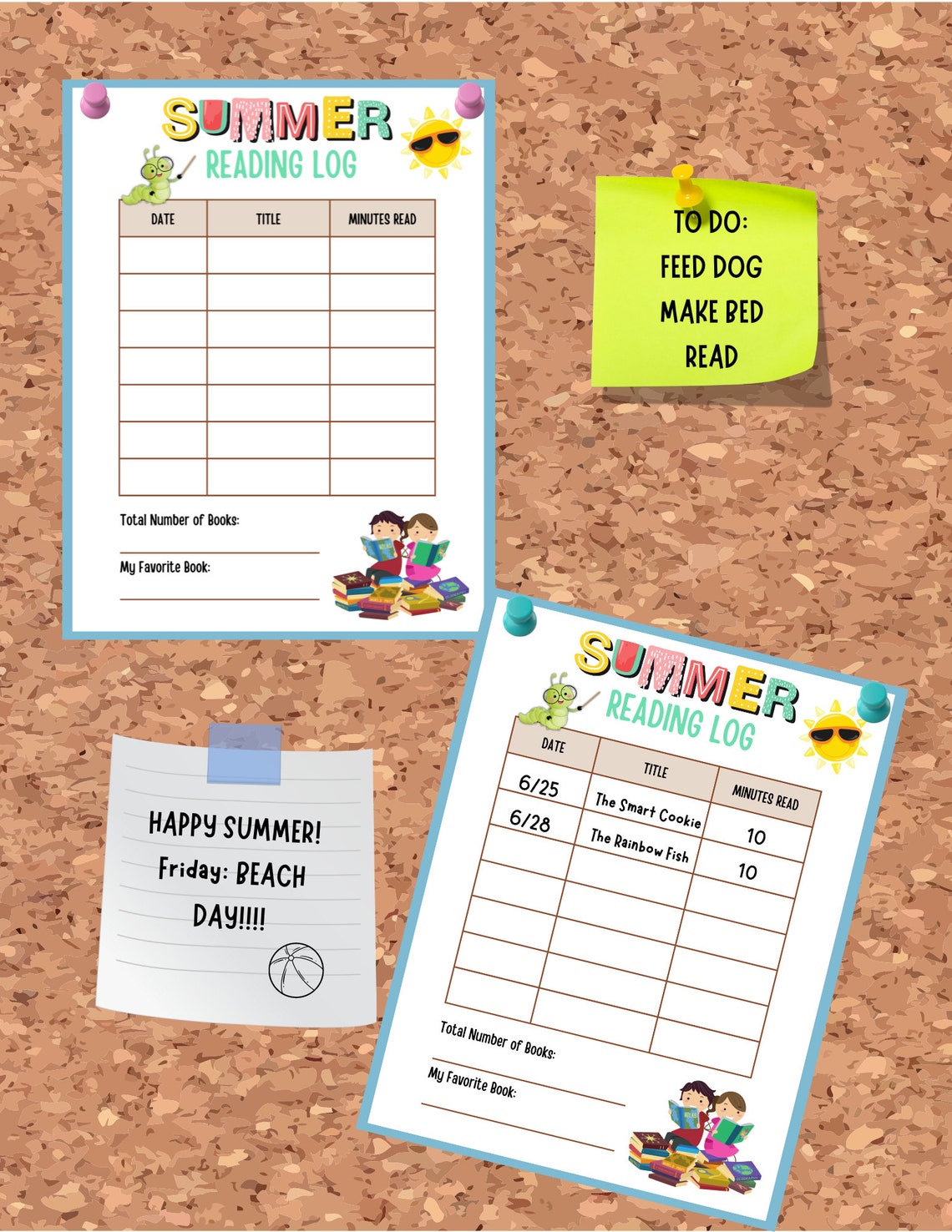 Summer Reading Log | Reading Log for Kids | Summer Reading Log ...
