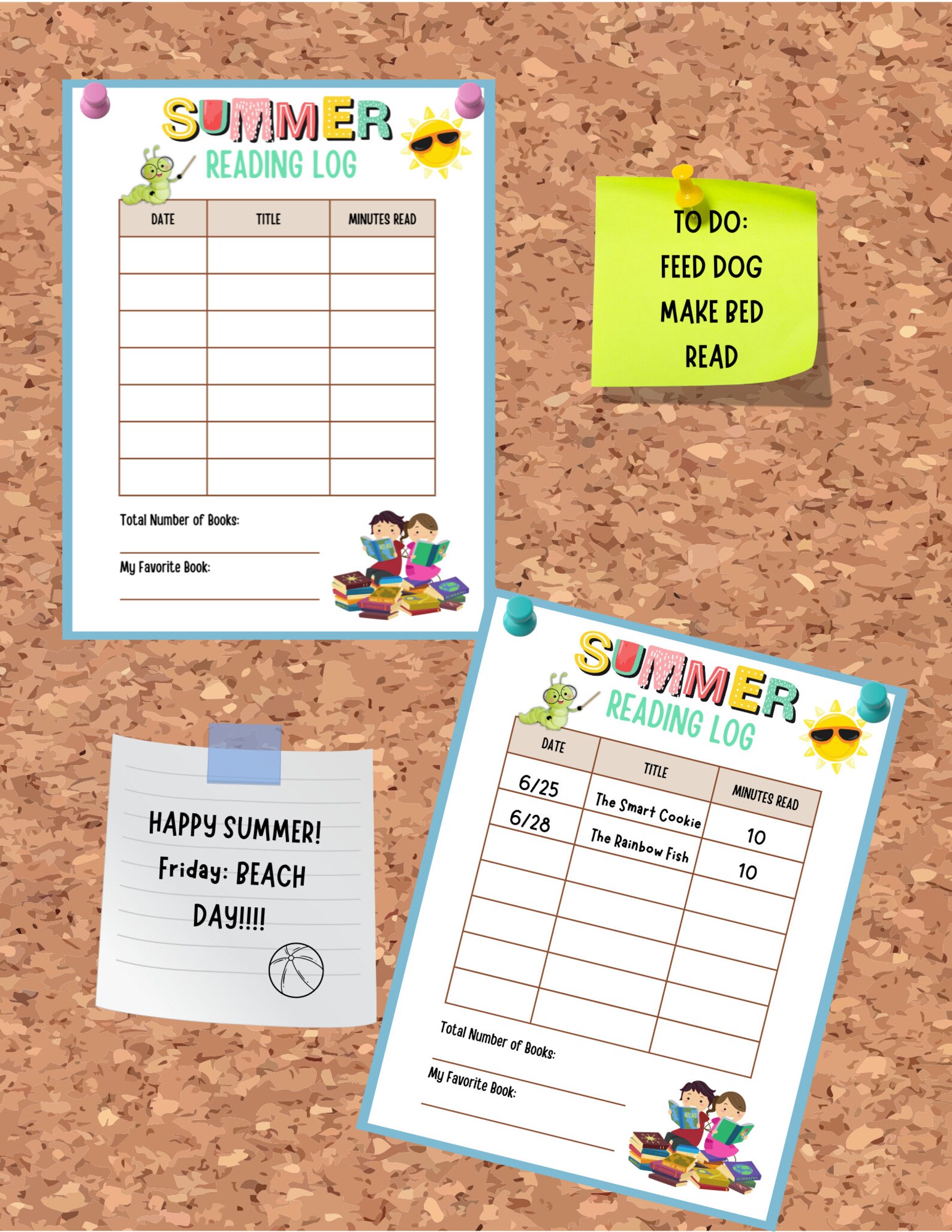 Summer Reading Log | Reading Log for Kids | Summer Reading Log ...