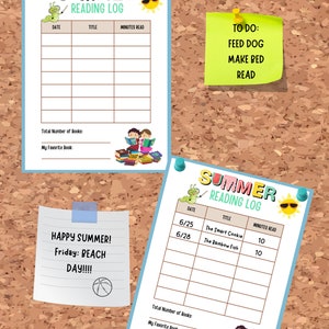 Printable Summer Reading Log for Kids | Fun Reading Tracker | Summer ...