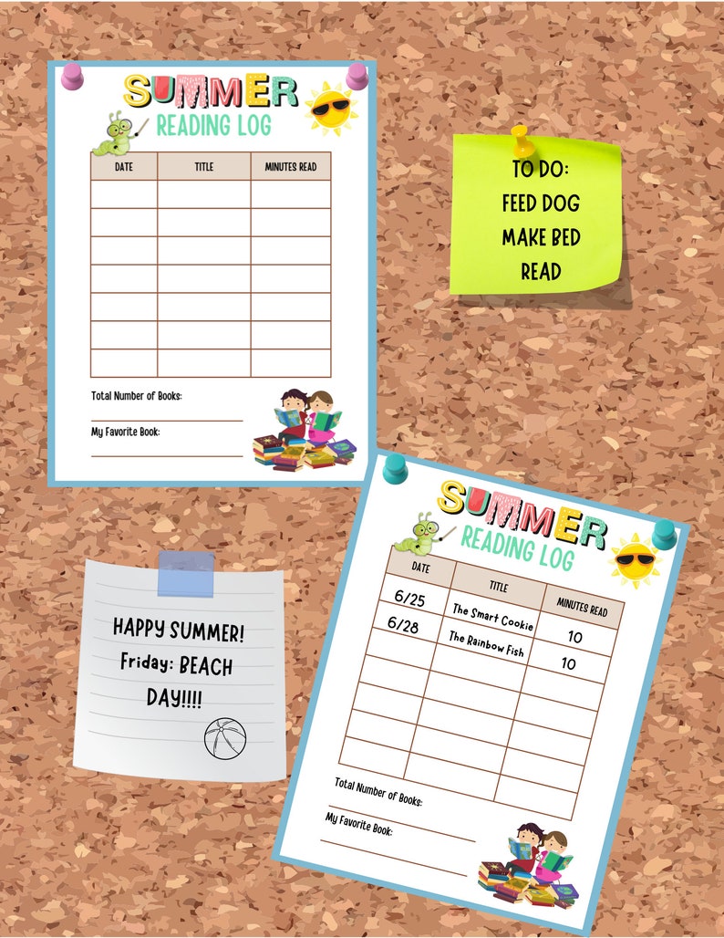 Printable Summer Reading Log for Kids | Fun Reading Tracker | Summer ...