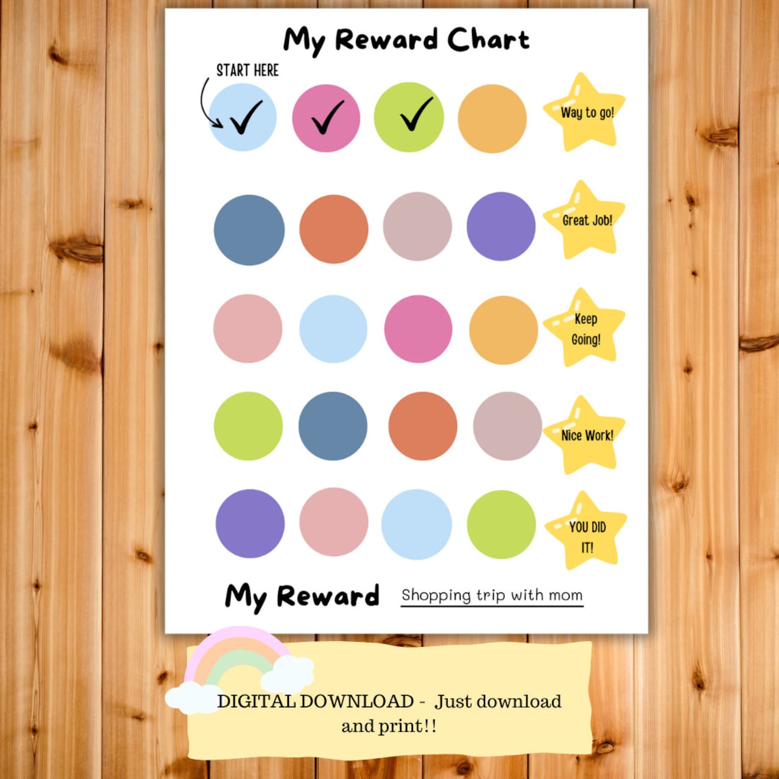 Reward Chart Printable | Reward Chart for Kids| Potty Chart | Toilet ...