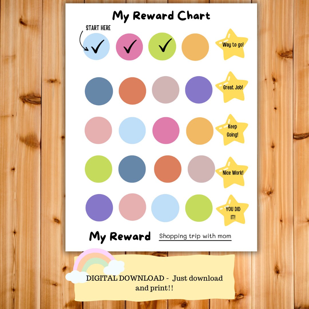 Reward Chart Printable | Reward Chart for Kids| Potty Chart | Toilet ...