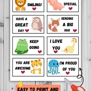 Lunch Box Notes| Positive Affirmations for Kids| Printable Lunch Box ...