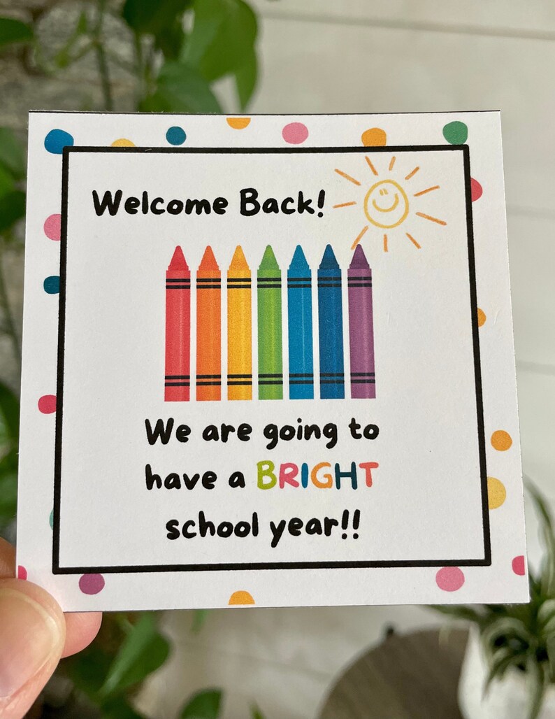 Back to School Tags Bright School Year First Day of School Tag Welcome ...