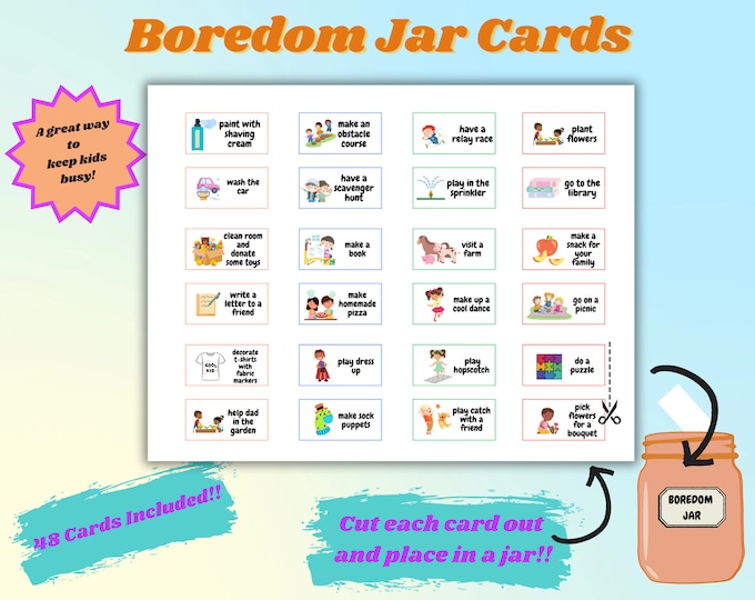 120 Kids' Activity Cards: Printable Boredom Busters - Etsy Canada