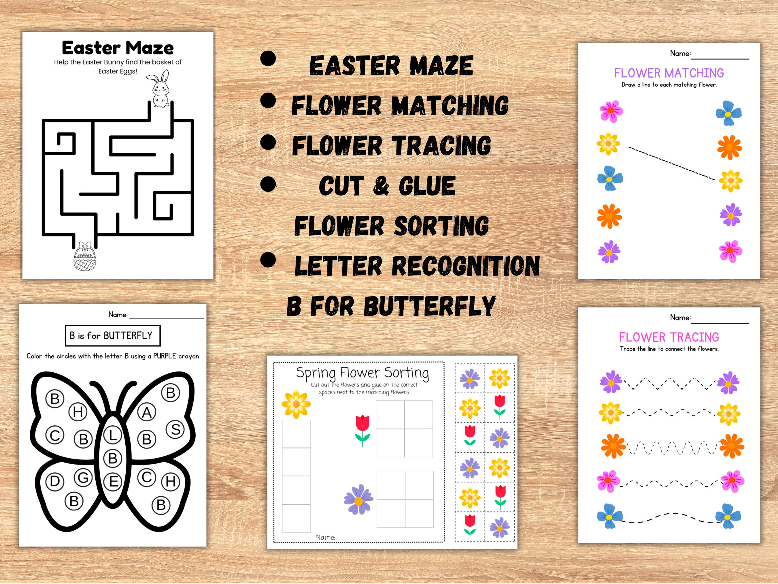 Spring Preschool Worksheets, Printable Learning Activities, Tracing and ...