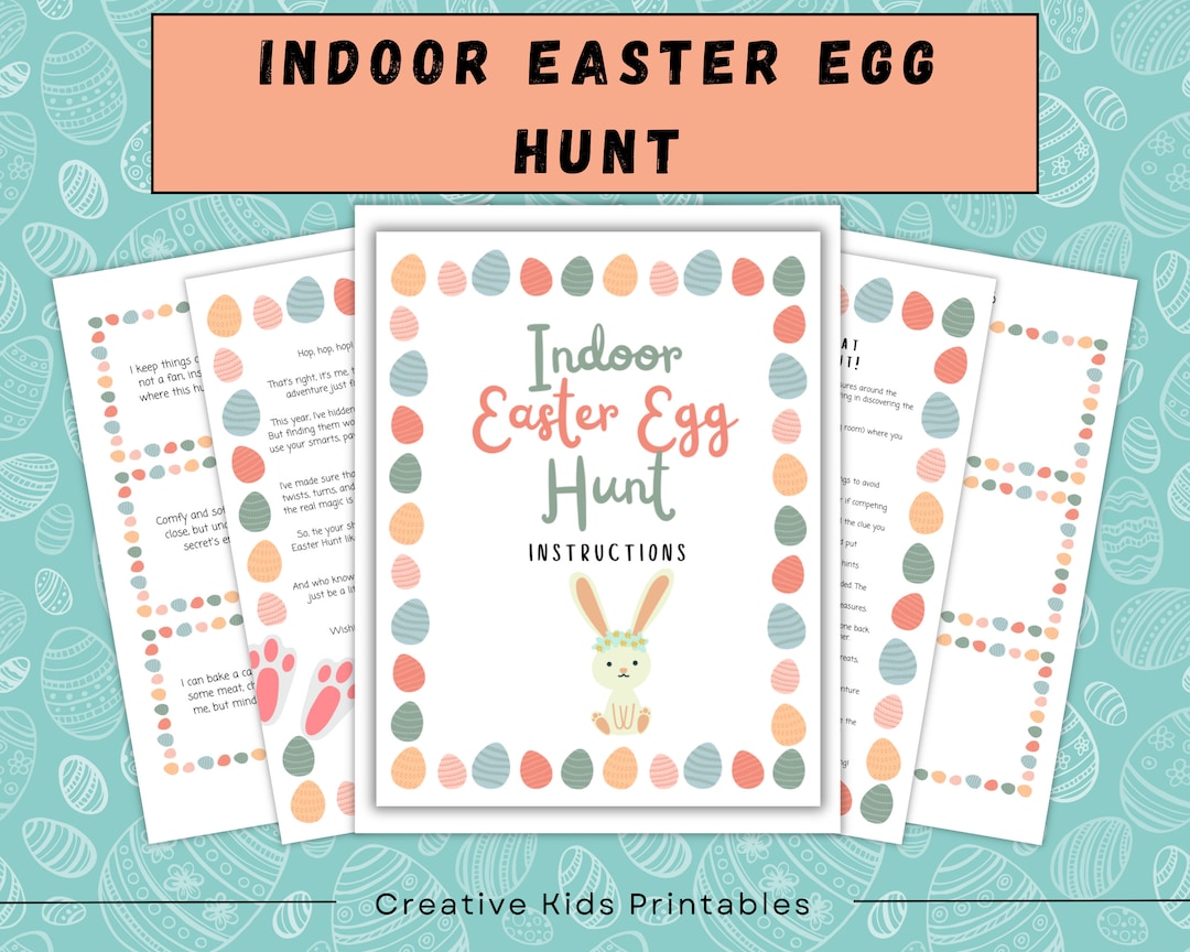 Indoor Easter Egg Hunt Clues | Easter Scavenger Hunt for Kids ...