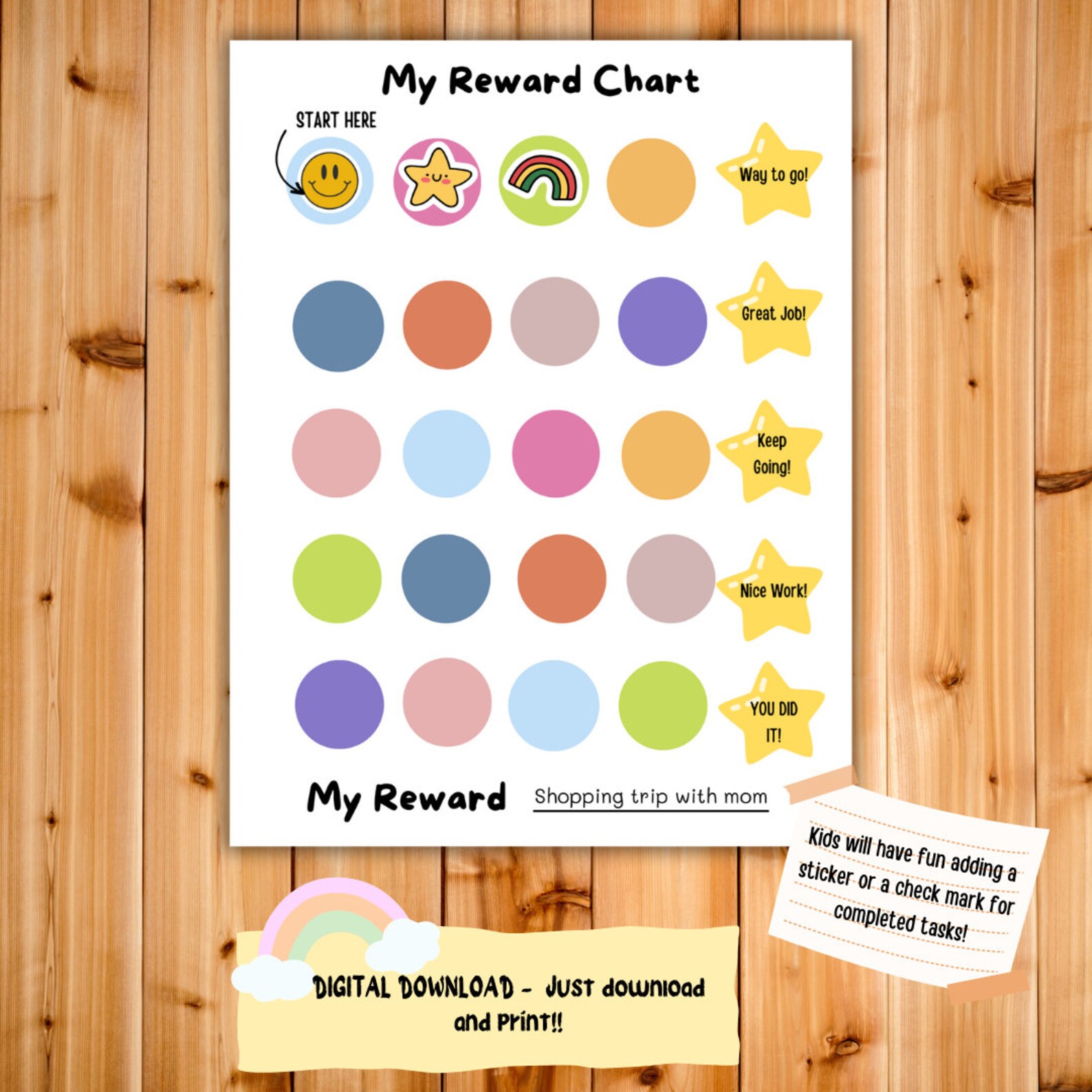 Reward Chart Printable | Reward Chart for Kids| Potty Chart | Toilet ...