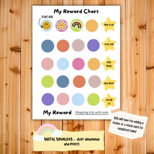 Reward Chart Printable | Reward Chart for Kids| Potty Chart | Toilet ...