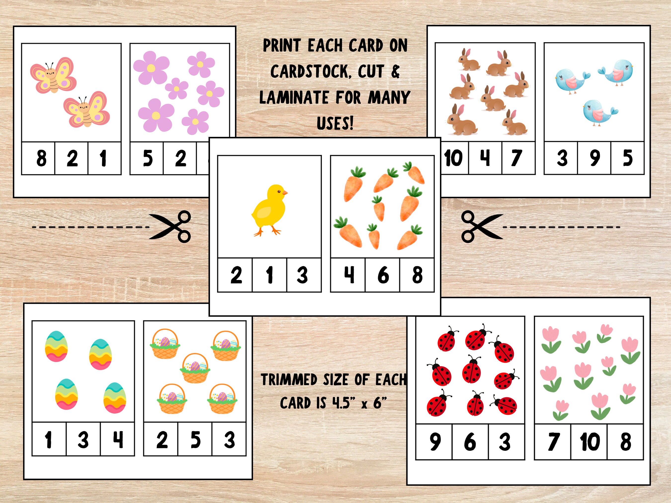 Spring Count and Clip Cards | Preschool Math Activity | Montessori ...