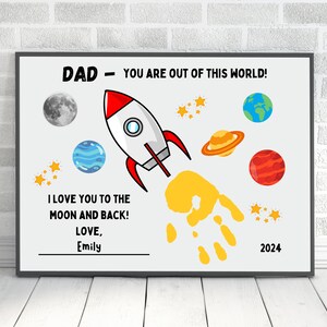 Fathers Day Handprint Craft Child Art Activity Gift for Dad Memory ...