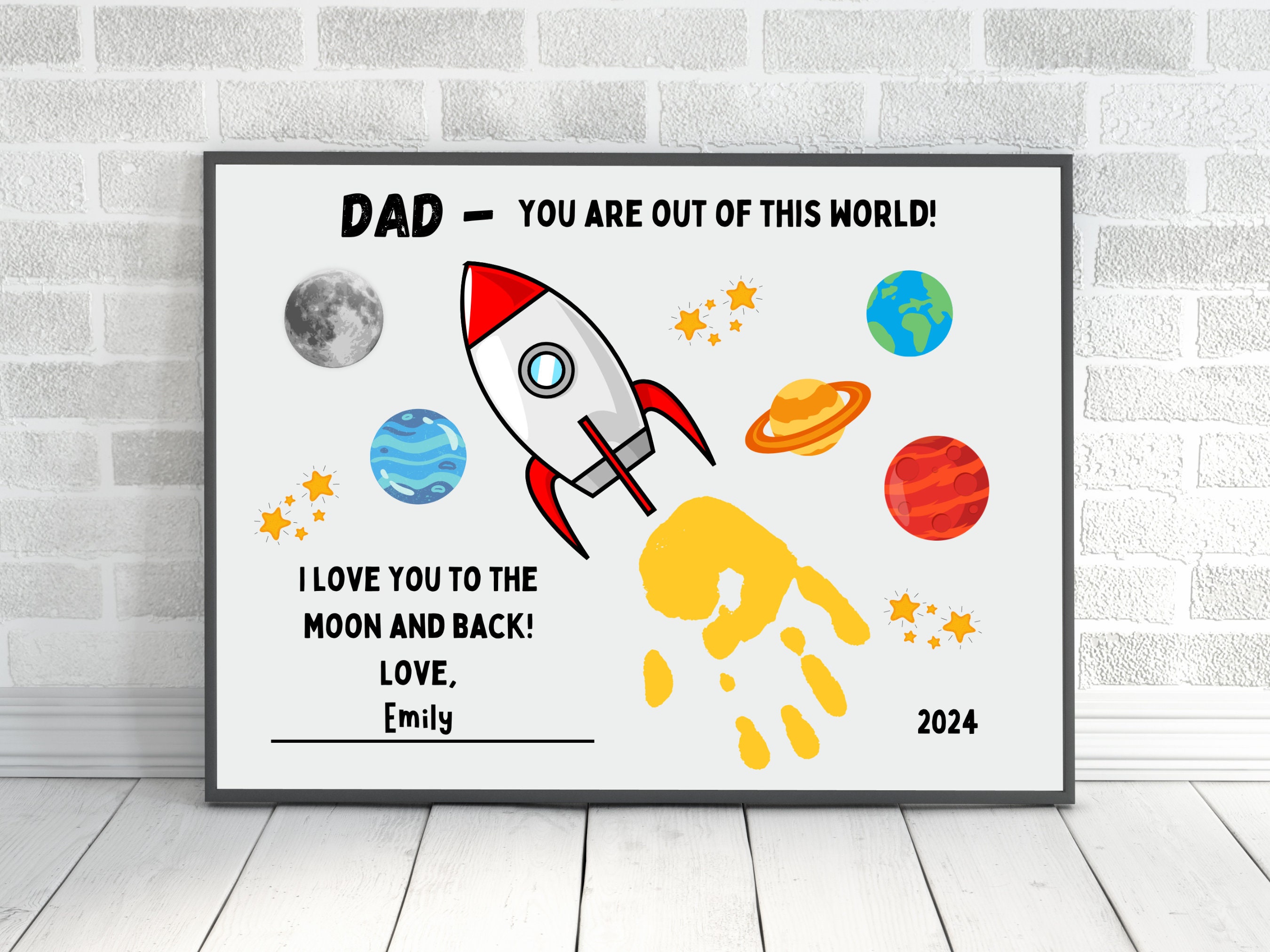 Fathers Day Handprint Craft Child Art Activity Gift for Dad Memory ...
