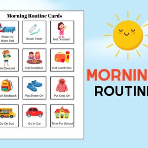 Chore Chart Printable Daily Routine Cards for Kids Routine Checklist ...