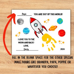 Fathers Day Handprint Craft Child Art Activity Gift for Dad Memory ...