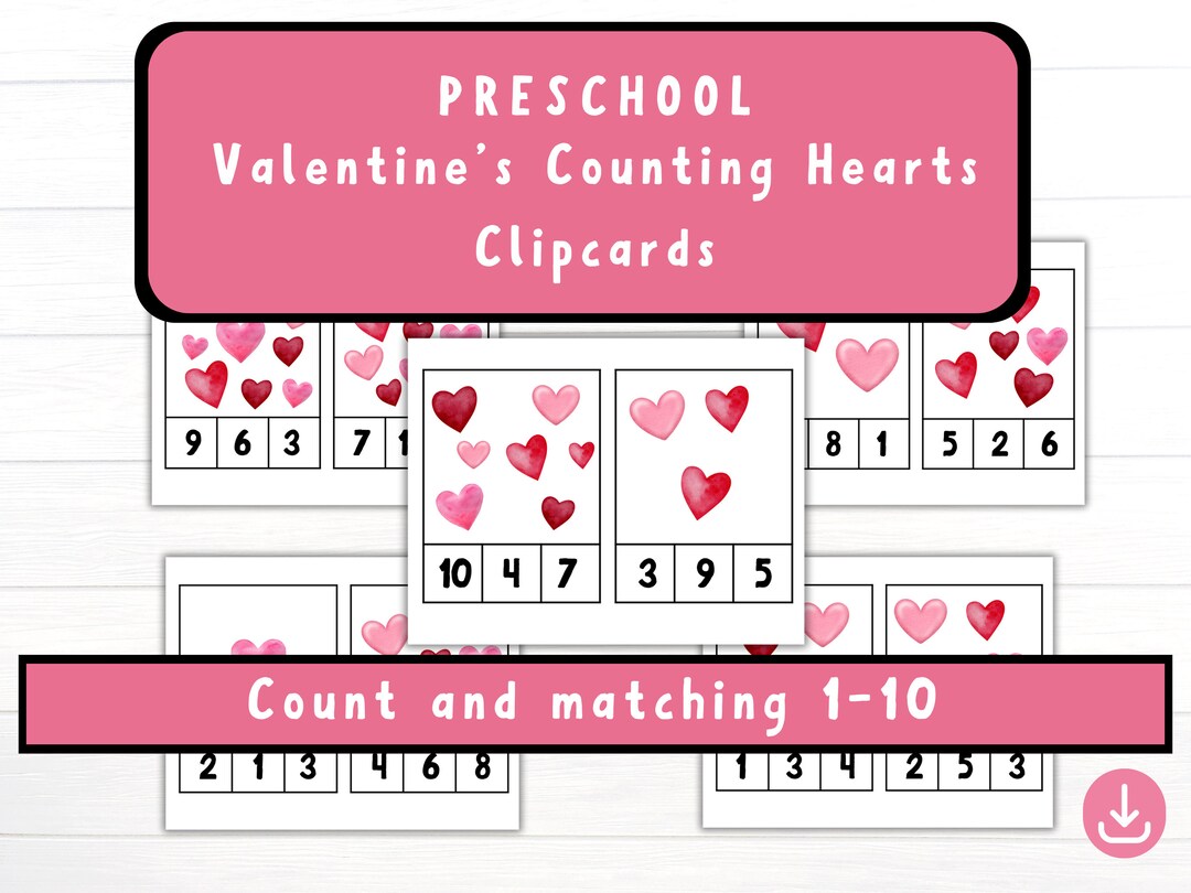 Preschool Counting Activities | Valentine Counting 1-10 | Preschool ...