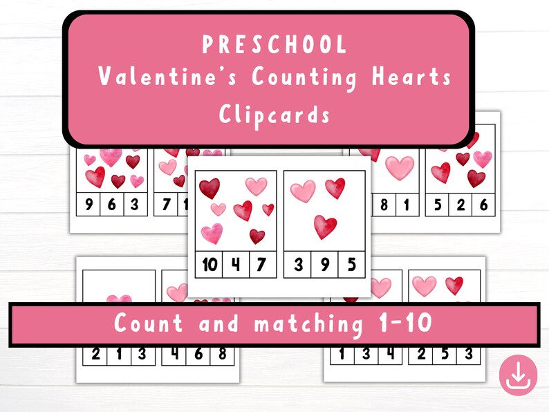 Preschool Counting Activities | Valentine Counting 1-10 | Preschool ...