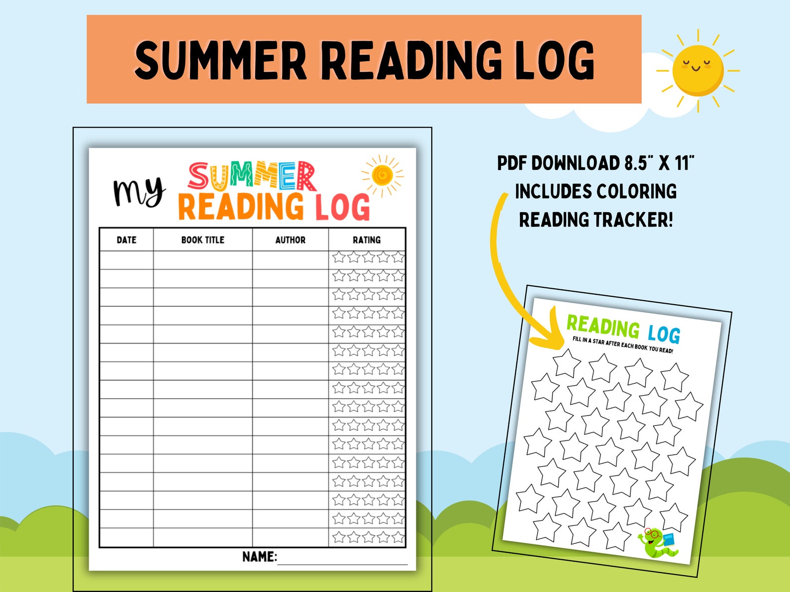 Summer Reading Log - Reading Log for Kids - Reading Log - Summer ...
