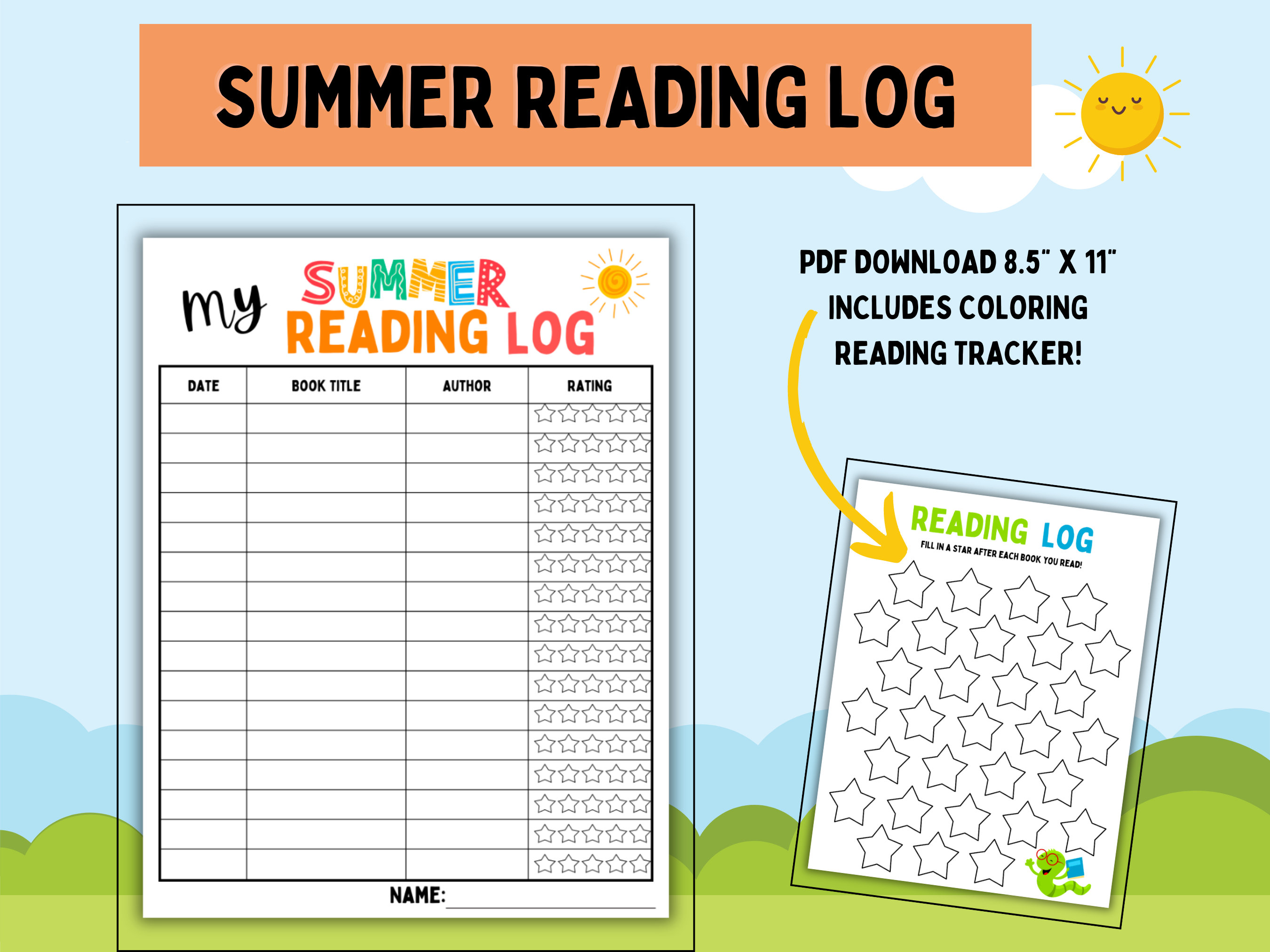 Summer Reading Log Reading Log for Kids Reading Log Summer Reading ...