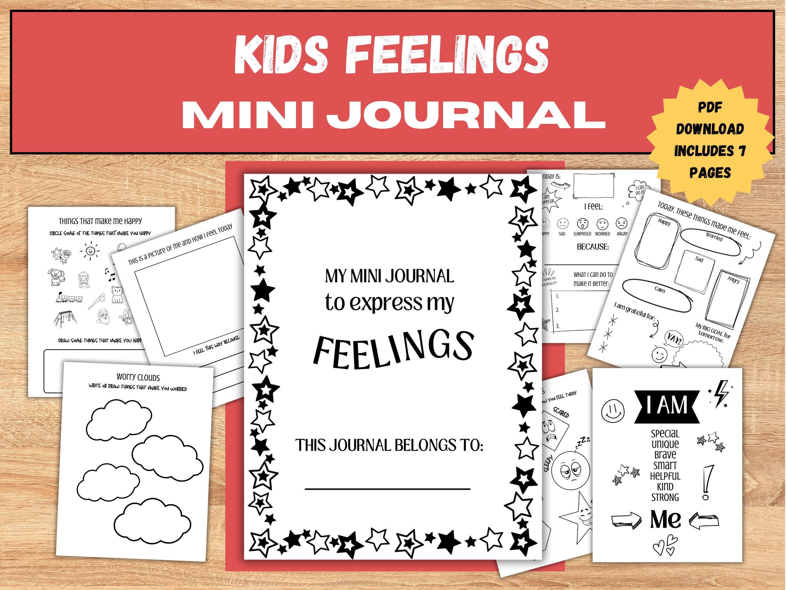 Kids Feelings Journal | Feelings Journal for Children | Emotions for ...