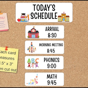 Daily Routine Cards for Teachers | Editable School Schedule Cards for ...