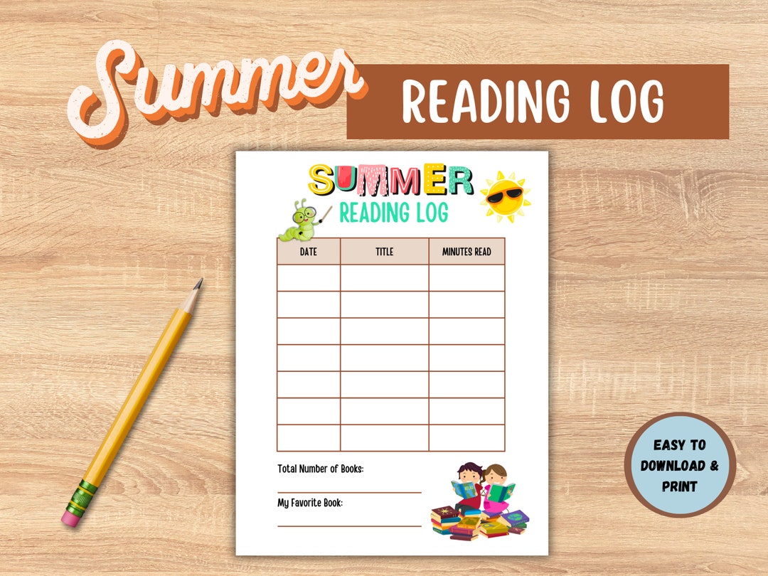 Printable Summer Reading Log for Kids | Fun Reading Tracker | Summer ...
