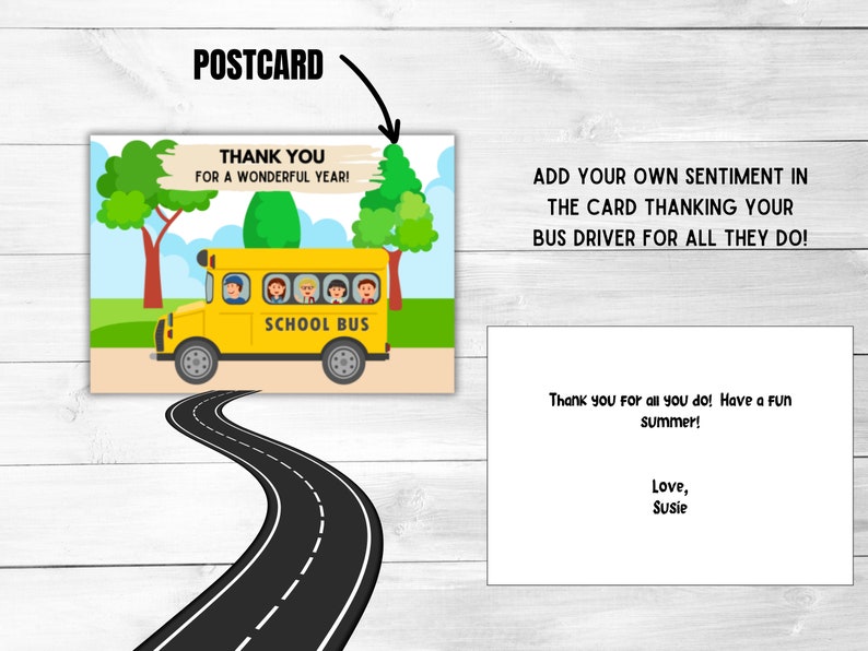 Bus Driver Thank You Card Appreciation Gift for School Bus Drivers Bus ...