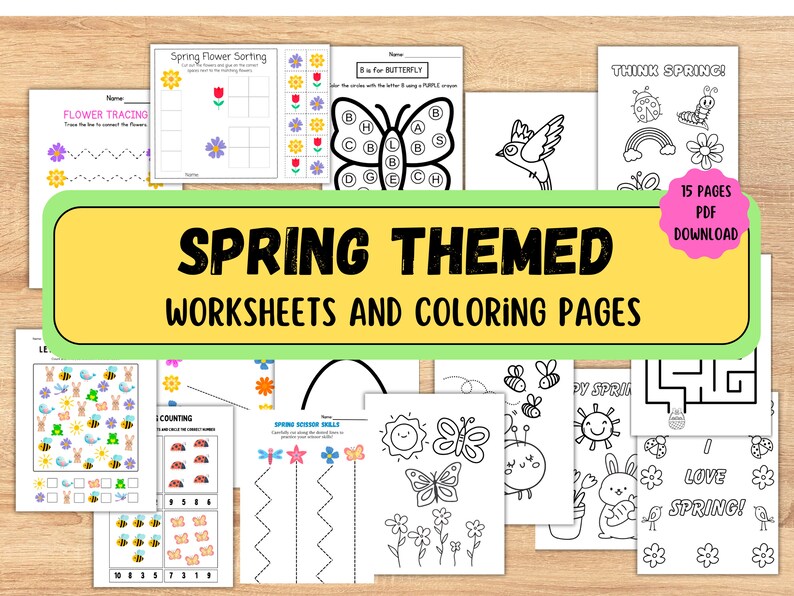 Spring Preschool Worksheets, Printable Learning Activities, Tracing and ...