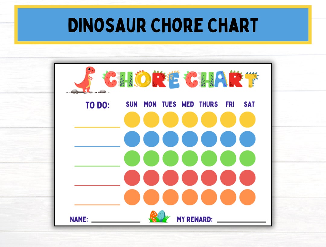 Kids Chore Chart | Dinosaur Chore Chart | Responsibility Chart | Kids ...