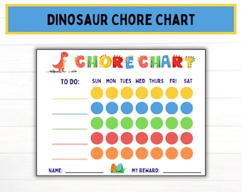 Chore Chart for Kids Printable Dinosaur Daily Routine Chart - Etsy