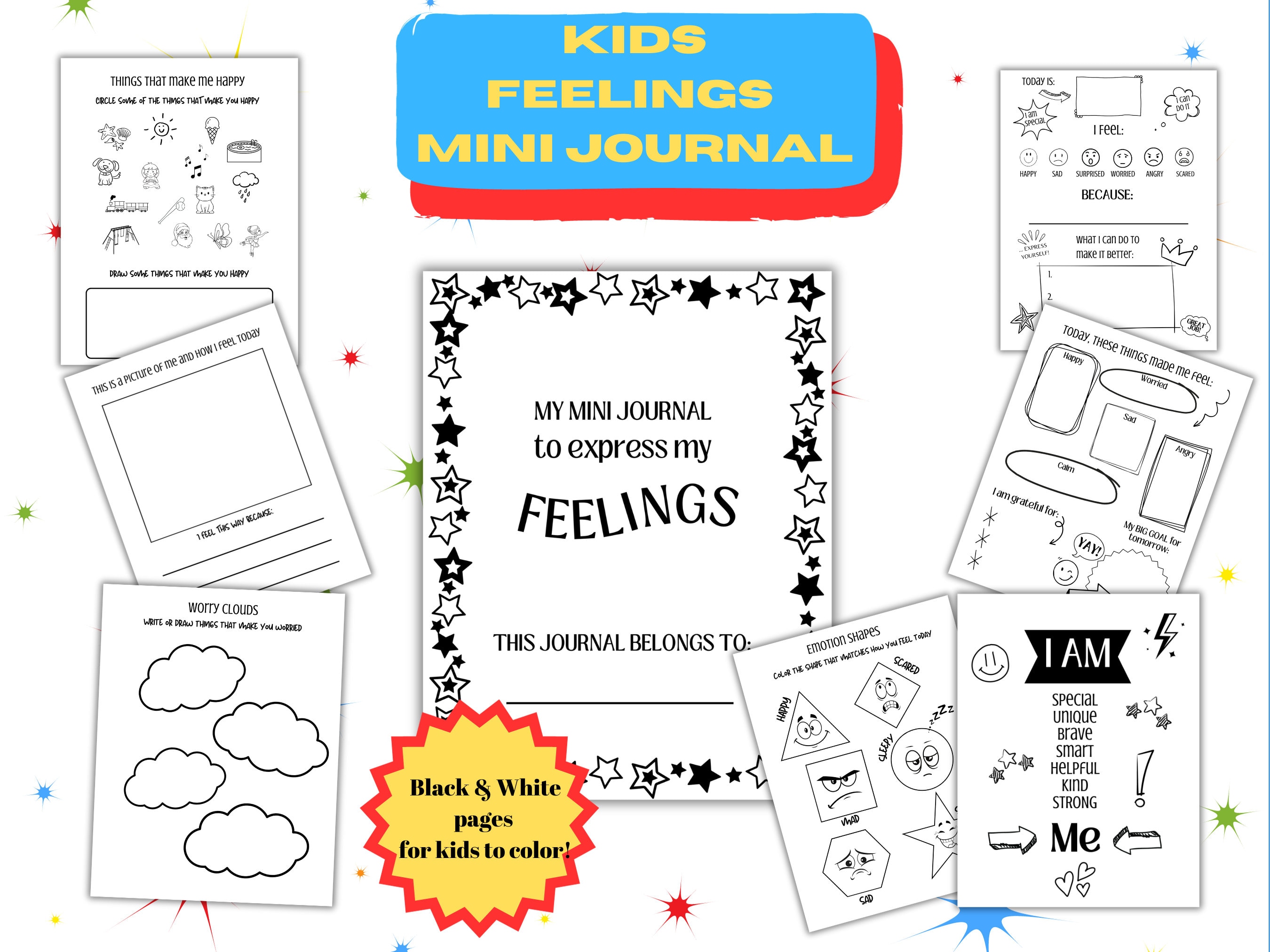 Kids Feelings Journal | Feelings Journal for Children | Emotions for ...