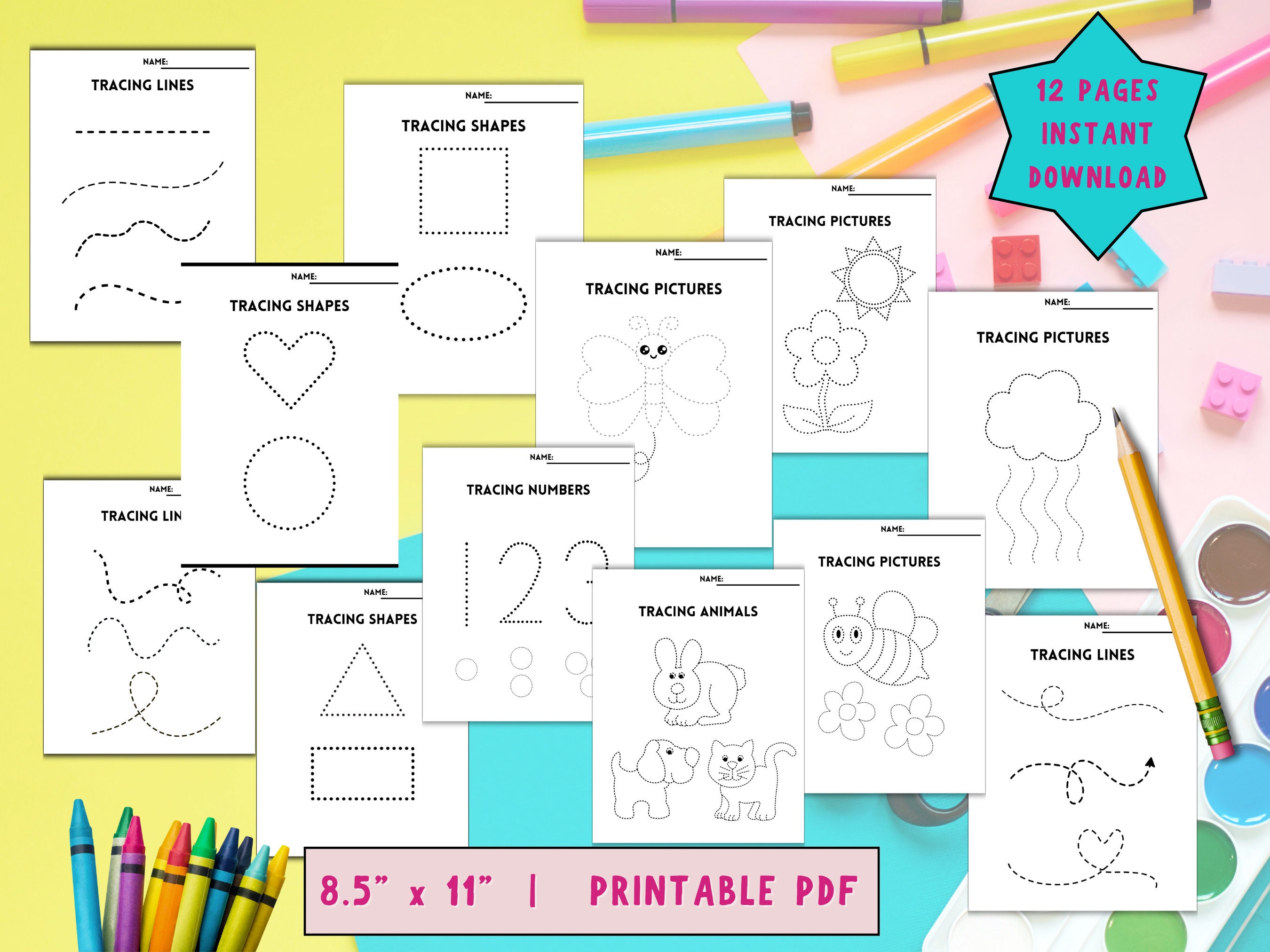 Preschool Tracing Worksheets | Prewriting Worksheets | Fine Motor ...