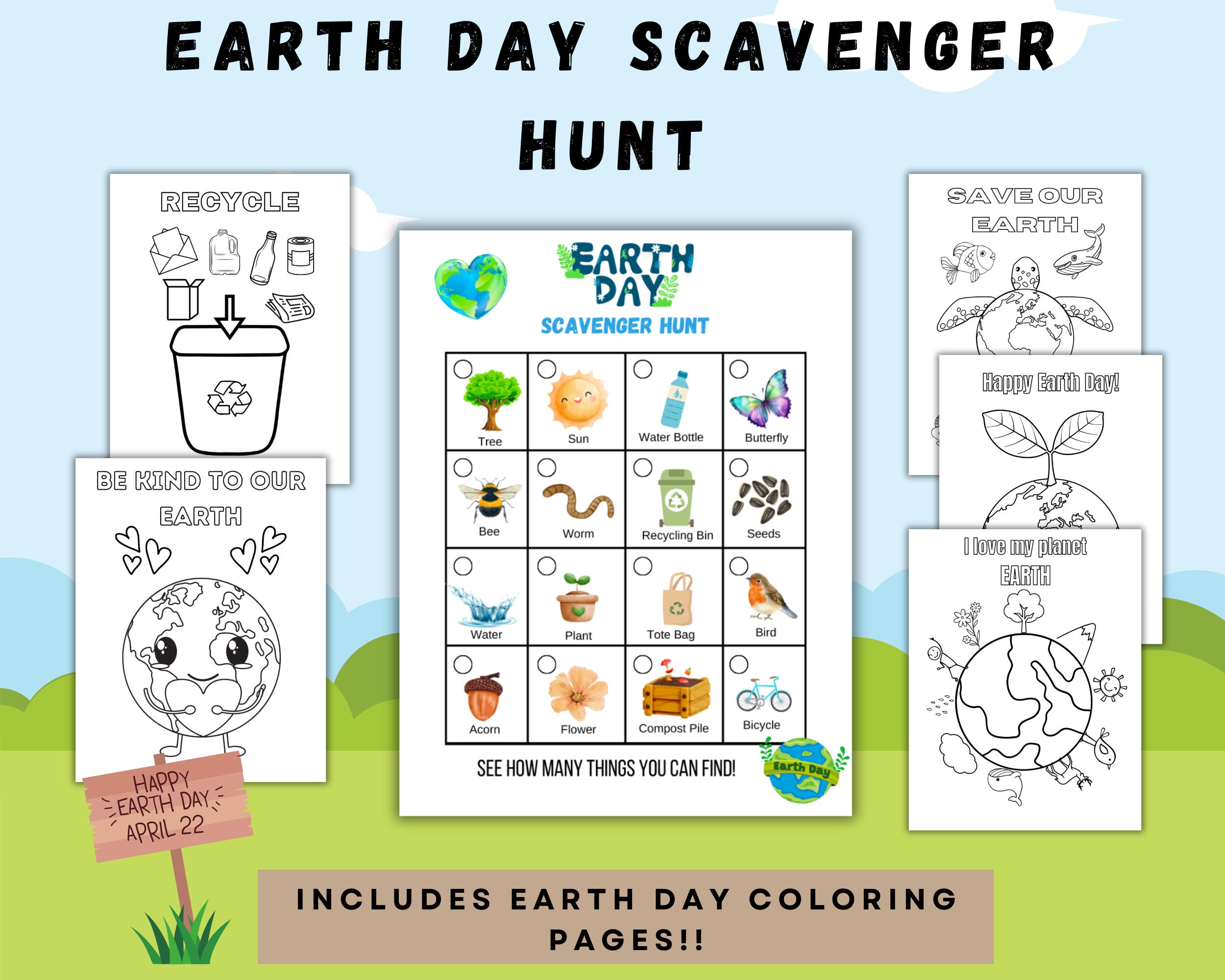 Earth Day Scavenger Hunt | Earth Day Activity for Kindergarten ...