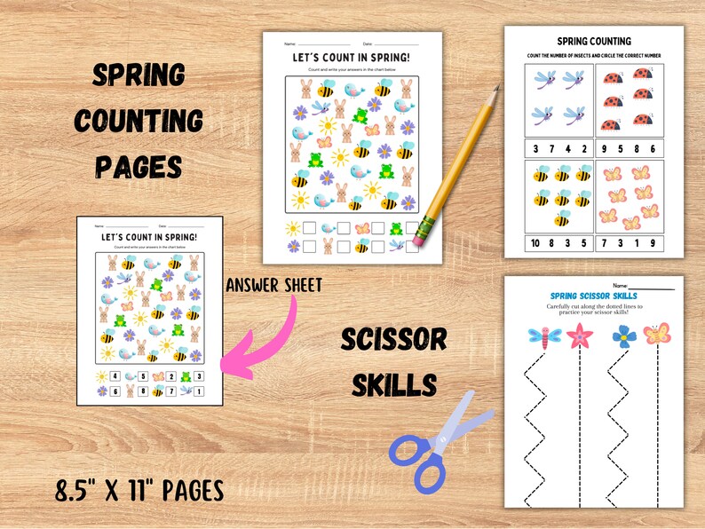 Spring Preschool Worksheets, Printable Learning Activities, Tracing and ...
