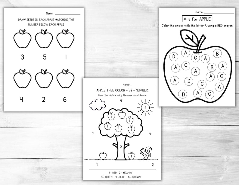 Apple Activities for Kids | Apple Activity Pack | Apple Worksheets ...
