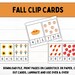 Fall Counting Clip Cards, Preschool Counting 1-10, Preschool Math ...