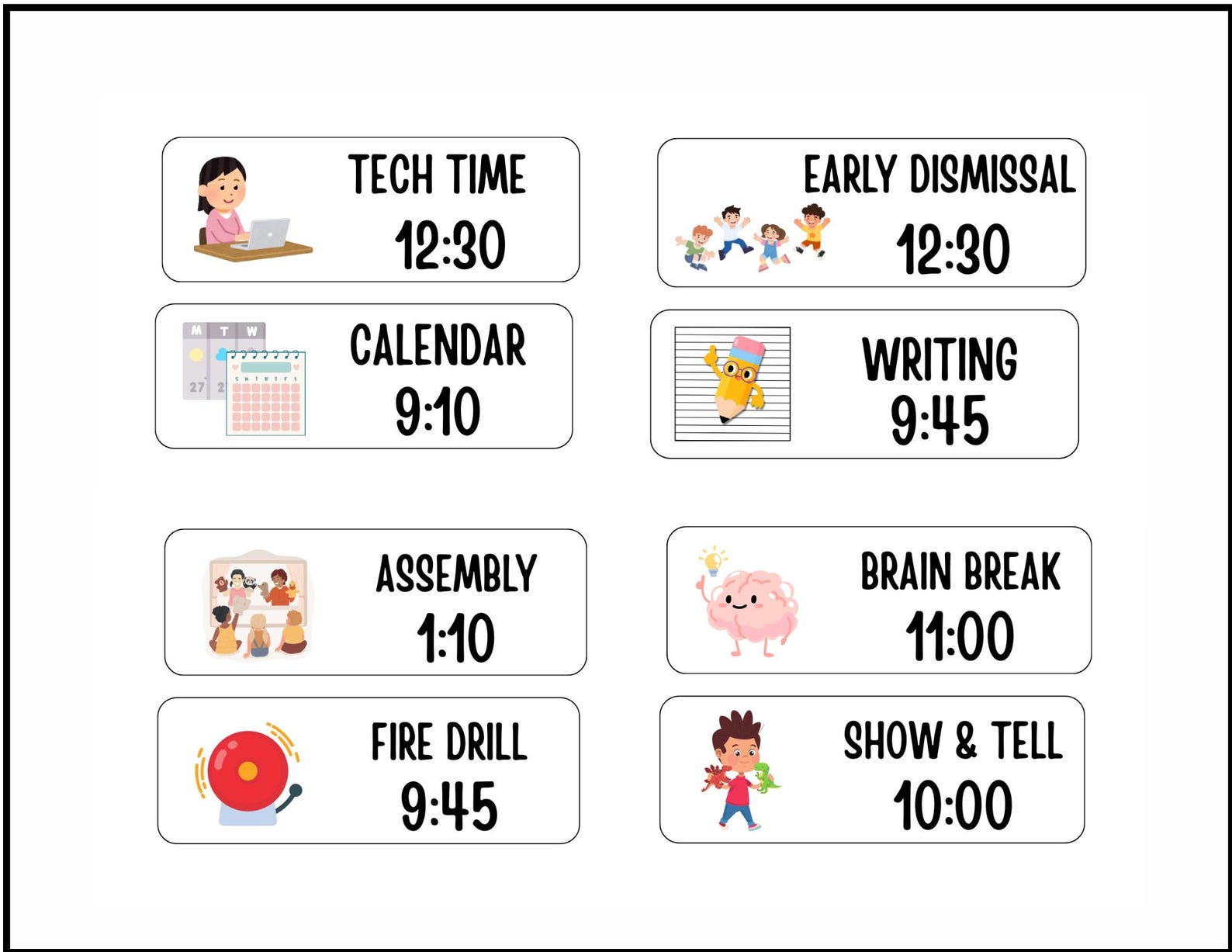 Daily Routine Cards for Teachers | Editable School Schedule Cards for ...