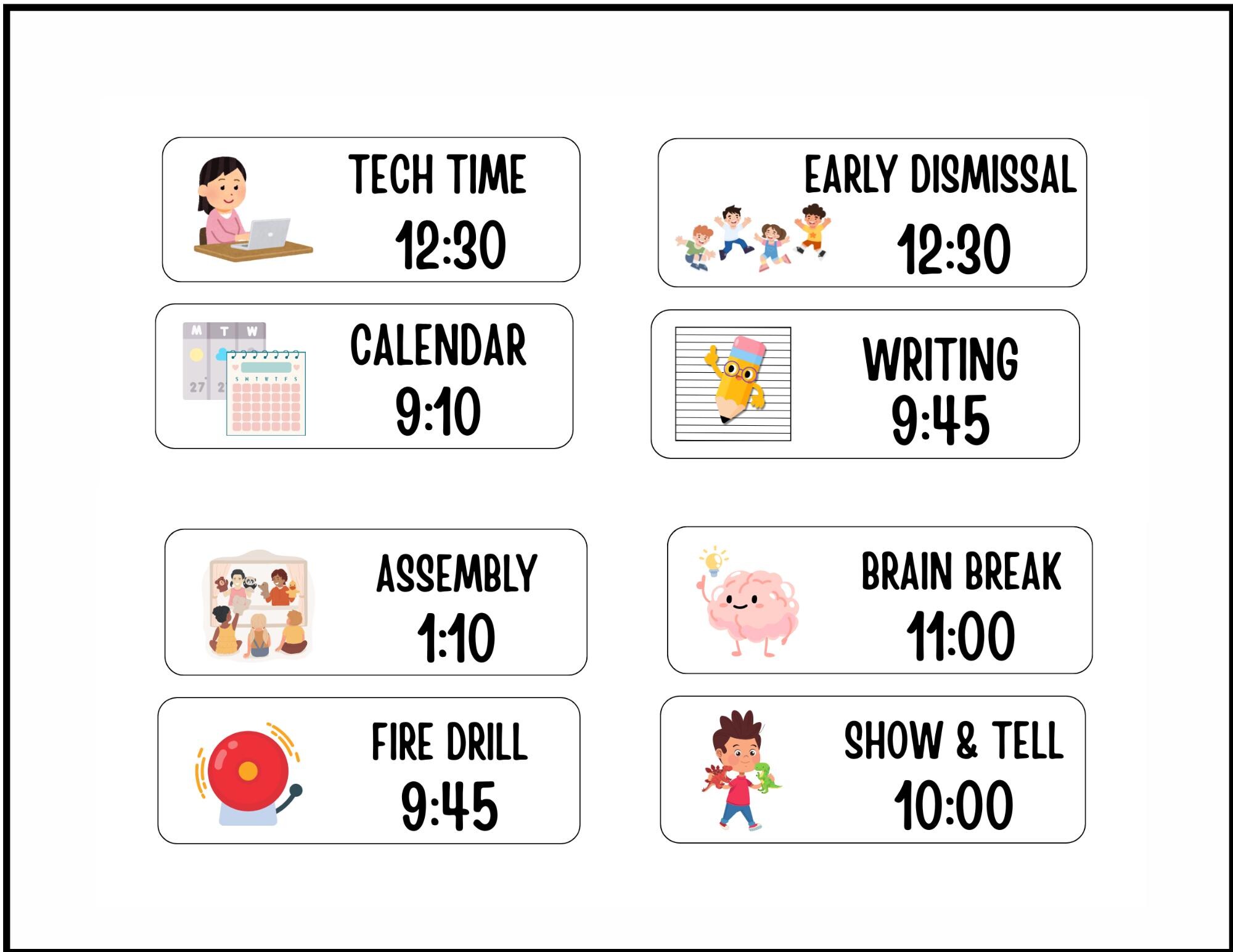 Daily Routine Cards for Teachers | Editable School Schedule Cards for ...