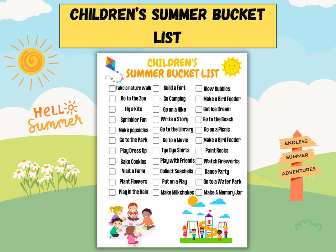 Summer Bucket List Printable | Summer Break Bucket List | Summer Check ...