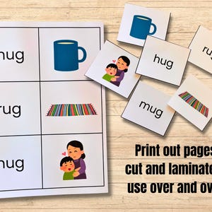 CVC Word Matching Game, Phonics Activity for Kindergarten, Literacy ...