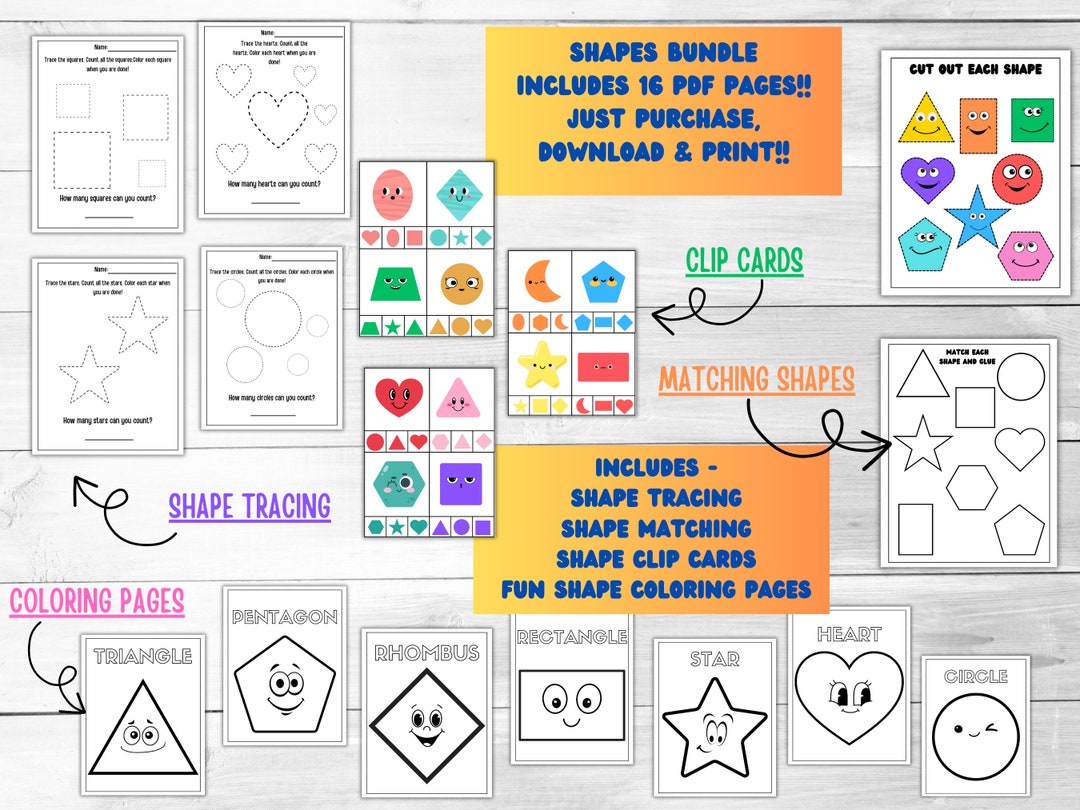 Shape Matching | Preschool Learning Shapes | Shape Tracing ...