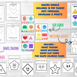 Shape Matching | Preschool Learning Shapes | Shape Tracing ...
