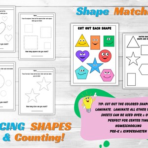 Shape Matching | Preschool Learning Shapes | Shape Tracing ...