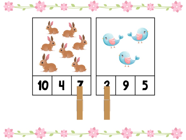Spring Count and Clip Cards Preschool Counting Preschool Math ...