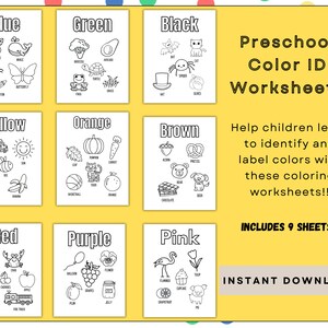 Preschool Learning Colors Worksheets | Pre-k Color Matching Activity ...