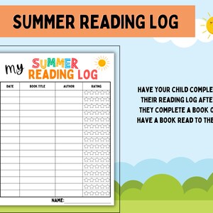 Summer Reading Log - Reading Log for Kids - Reading Log - Summer ...