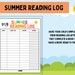 Summer Reading Log Reading Log for Kids Reading Log Summer Reading ...