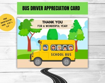 Bus Driver Appreciation Gift Tag, School Bus Driver Tag, End of Year ...