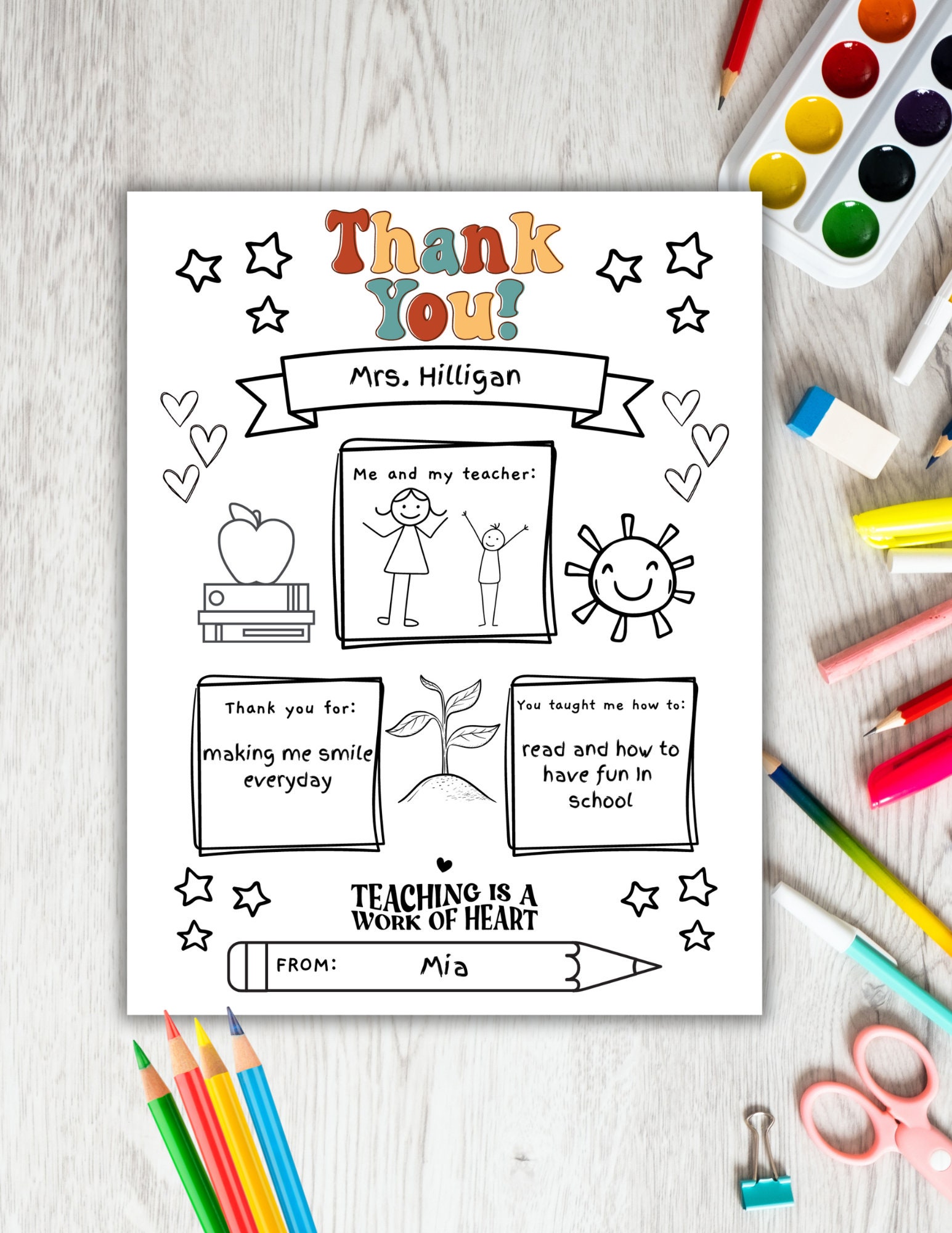 Teacher Appreciation Gift Printable - Thank You Letter for Teachers ...